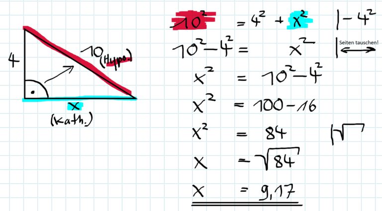 Satz des Pythagoras – mathe-lernen.net
